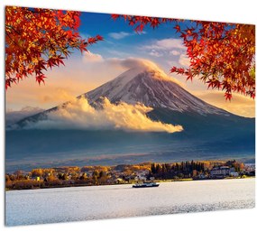 Skleněný obraz - Japonsko, Hora Fudži (70x50 cm)