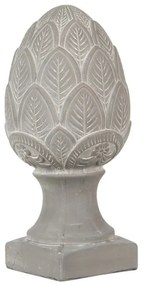 Šedá dekorace šiška na podstavci Pine L – 16x33 cm