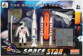 TEDDIES Vesmírná sada astronaut a raketoplán / 6 ks / kov/plast / od 3