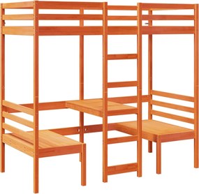 Rám patrové se stolem a židlemi voskově hnědý 75x190 cm 3308564