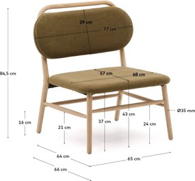 Zelené žinylkové křeslo Helda – Kave Home