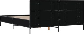Rám postele černý 135 x 190 cm kompozitní dřevo a kov 3280027