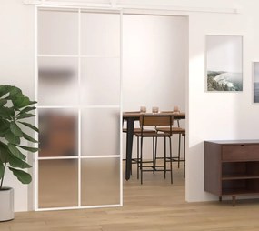 vidaXL Posuvné dveře 90 x 205 cm mléčné ESG sklo a hliník [288065] Barva: Bílá