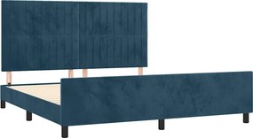 Rám postele bez matrace tmavě modrý 160x200 cm samet 3125889