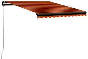 vidaXL Ručně zatahovací markýza 350 x 250 cm oranžovo-hnědá