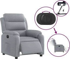 Elektrické polohovací křeslo světle šedé textil 3204956