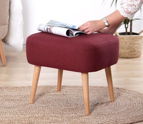 Atelier del Sofa Taburet Parrot - Claret Red, Červená