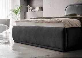 Antracitová čalouněná dvoulůžková postel s úložným prostorem s roštem 180x200 cm Soma – Meise Möbel