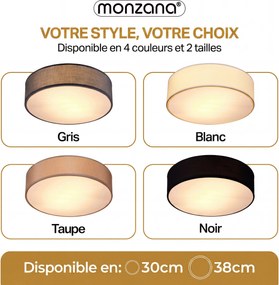 Stropní svítidlo šedohnědý textil Ø38cm