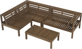 Zahradní set, akáciové dřevo, hnědá/tmavě šedá, PARAG