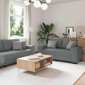 2dílná sedací souprava s poduškami tmavě šedá textil 3324732