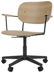 AUDO (MENU) Kancelářská židle Co Task Chair s područkami, Black / Natural Oak