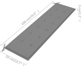 vidaXL Marketos Zahradní lavice s šedou poduškou 175 cm masivní teak