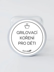 Samolepka na kořenky GRILOVACÍ KOŘENÍ PRO DĚTI bílá 5 cm základní písmo