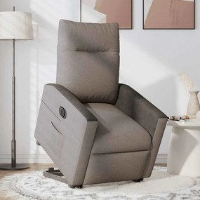 Elektrické zvedací polohovací křeslo taupe textil 3324071