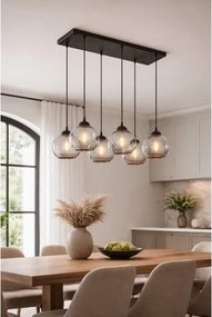 Brilagi - Lustr na lanku DIOR 6xE27/60W/230V černá/kouřová šedá