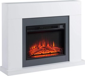 HOMCOM Elektrický krb s vytápěním, elektrický krb s LED plamenovým efektem a 3 úrovněmi jasu 2000W dekorační krb s nastavitelným termostatem, elektri…