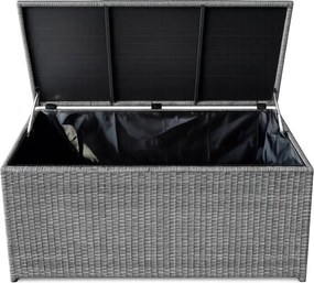 Ratanový zahradní úložný box BestBerg BBRF-B1G / 350 l / 115 × 55 × 57 cm / šedá