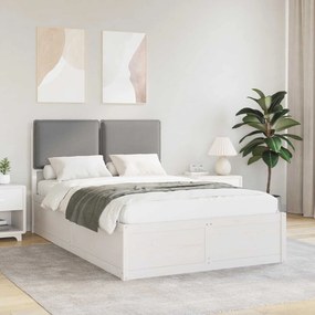 Rám postele s čalouněným čelem s čelo Světle šedá 120 x 200 cm 3405521
