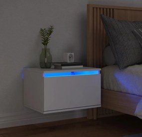 vidaXL Nástěnný noční stolek s LED osvětlením [836828] Barva: Bílá