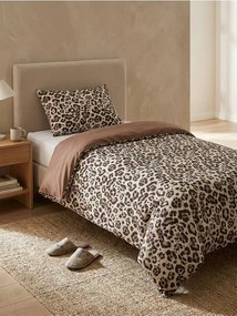 Sinsay - Oboustranné ložní povlečení s leopardím vzorem - hnědá