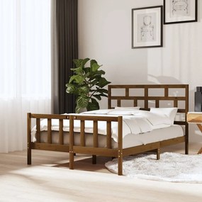 Rám postele medově hnědý masivní borovice 120 x 200 cm,  3101346