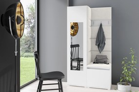 Eka Předsíňová stěna s čalouněnými panely Trinity 13 - Bílá / Krémová bílá 2301
