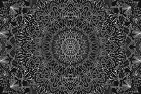 Obraz detailní ozdobná Mandala v černobílém provedení Varianta: 120x80