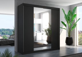 ADRK Furniture Skříň s posuvnými dveřmi a zrcadlem PERQS 200 ADRK-SW-PER-B-200