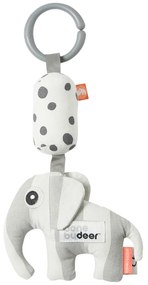 Šedo-bílá látková hračka na kočárek Done by Deer Elphee 26 cm