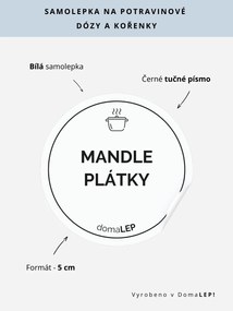 MANGO PLÁTKY – bílá samolepka na dózu, tučné písmo, 5 cm | DomaLEP