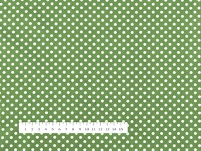Biante Bavlněný čtvercový ubrus Sandra SA-336 Bílé puntíky na zeleném 80x80 cm