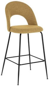 OnaDnes -20% Hořčicově žlutá látková barová židle Kave Home Mahalia 63 cm