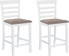 vidaXL Barové židle 2 ks textil [241704] Barva: Bílá