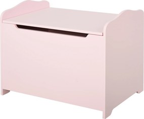 HOMCOM Dětské úložné boxy na hračky, rozměry 60L x 40W x 48H cm, s plynovým vzpěrem, MDF, růžová