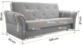 IDZ Rozkládací pohovka MAGDA, 220 cm Barva látky: VENA 13