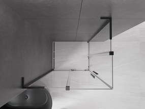 Mexen Velar L Duo, sprchový kout s posuvnými dveřmi 100 x 90 cm, 8mm čiré sklo, černá matná, 871-100-090-02-03-70