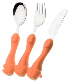 Eme Cutlery Ltd. Dětský příbor PINGO ORANŽOVÝ 3-dílná sada