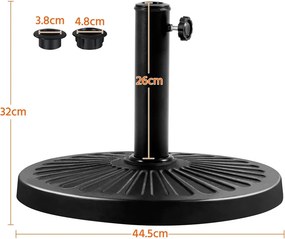 Podstavec pod slunečník Yaheetech – černá, 14 kg (256852293156)