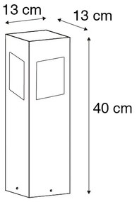Venkovní stojací lampa černá 40 cm s stmívacím světlem a senzorem na solární pohon - Charlotte