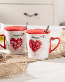 Sada hrnků s víčkem  Beautiful Love I 350ml