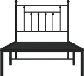 vidaXL Kovový rám postele s čelem 90 x 200 cm [353530] Barva: Černá