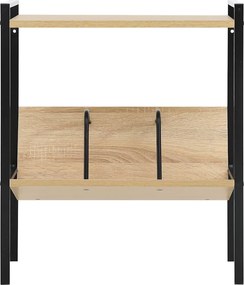 Knihovna se 2 policemi černá a dub 52x28x59 cm kompozitní dřevo 288231