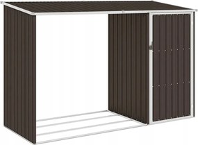 Fionshop 262829022 Zahradní kůlna na dříví hnědá 245x98x159 cm pozinkovan