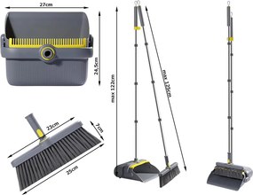 Verk Group Sada na zametání pro líné muže rychlejší kartáč mop čistící stěrka 2v1