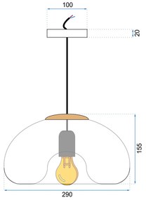 Toolight - závěsná stropní zrcadlová lampa, zlatá, OSW-00420