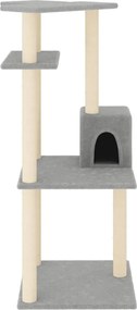Škrabadlo pro kočky se sisalovými sloupky světle šedé 123 cm 171784