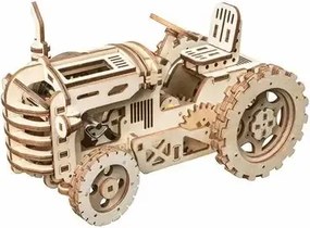 RoboTime 3D dřevěné mechanické puzzle Traktor / od 14 let / 135 dílků