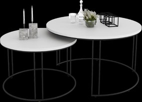 ADRK Furniture Konferenční stolek 2v1 ETTA CT-ETT-B-W