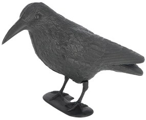 Zahradní figurka z polyethylenu Crow, 21,5 cm, černá